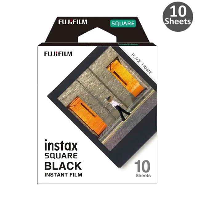 FUJIFILM Instax SQUARE Белая мраморная пленка 10-50 листов 10 Sheets Black