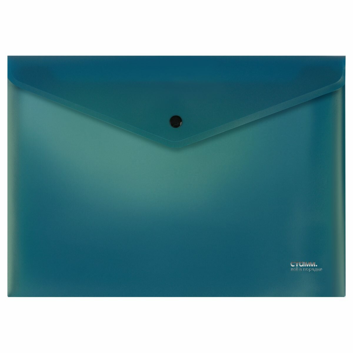 Папка-конверт на кнопке Стамм "Хамелеон" (А4, 180мкм, пластик) непрозрачная, зеленый хамелеон (ММ-31947), 10шт.