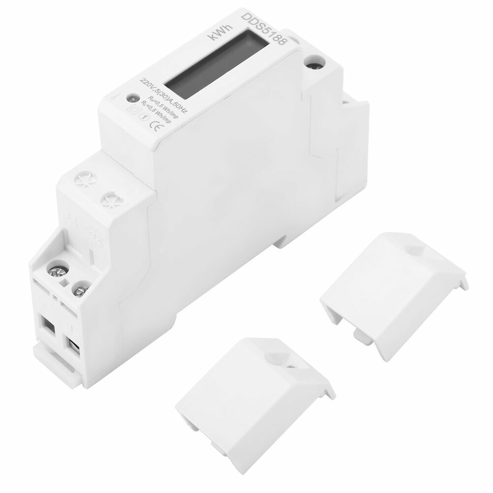 Цифровой ЖК-дисплей, однофазный, 220 В, DIN-рейка, 5-30 А, электронный счетчик электроэнергии (кВт·ч).