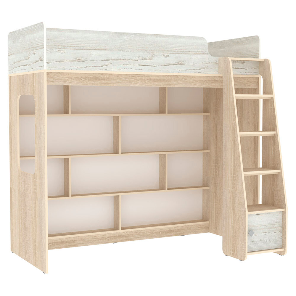 Кровать чердак Л-С601.1 80х190 Дуб Сонома Винтерберг