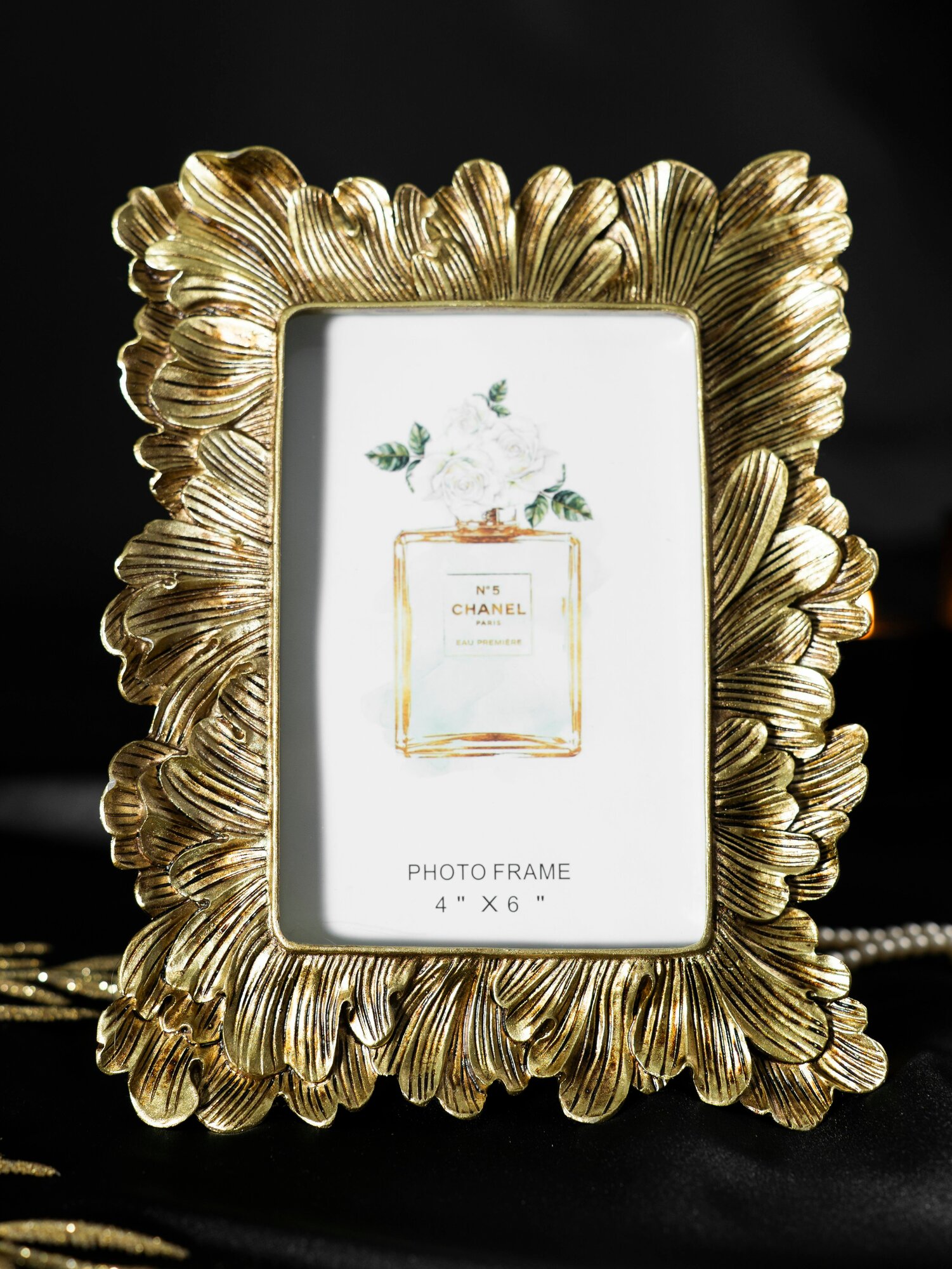 Фоторамка 10х15 см золотистая барокко