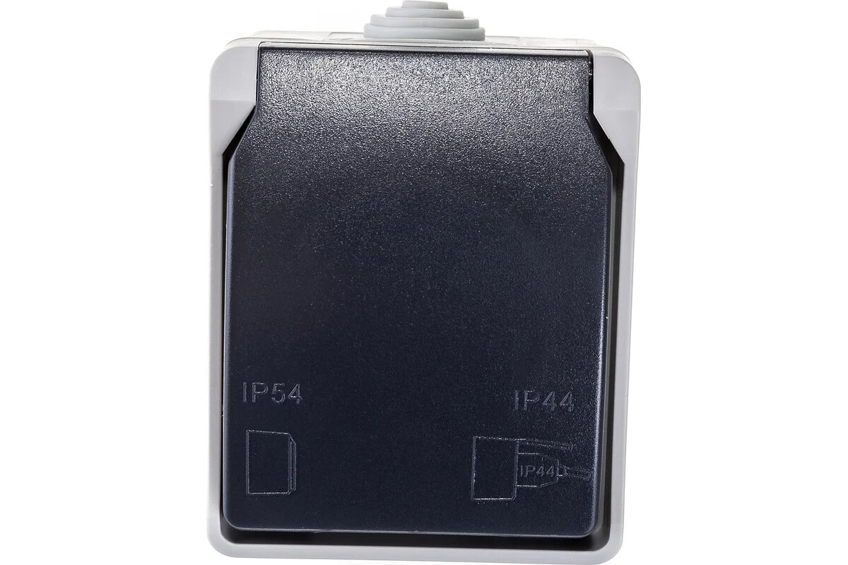 IEK РСб20-3-ФСр одноместная розетка Форс для открытой установки с заземлением и крышкой IP54