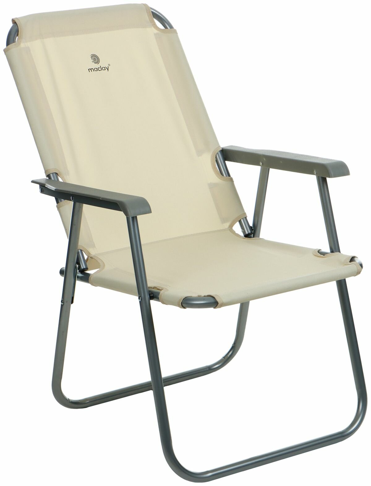 Стул туристический складной со спинкой, нагрузка до 120 кг, кресло походное для пикника, кемпинга, дачи, отдыха на природе и рыбалки, 55 х 54 х 88 см, цвет бежевый