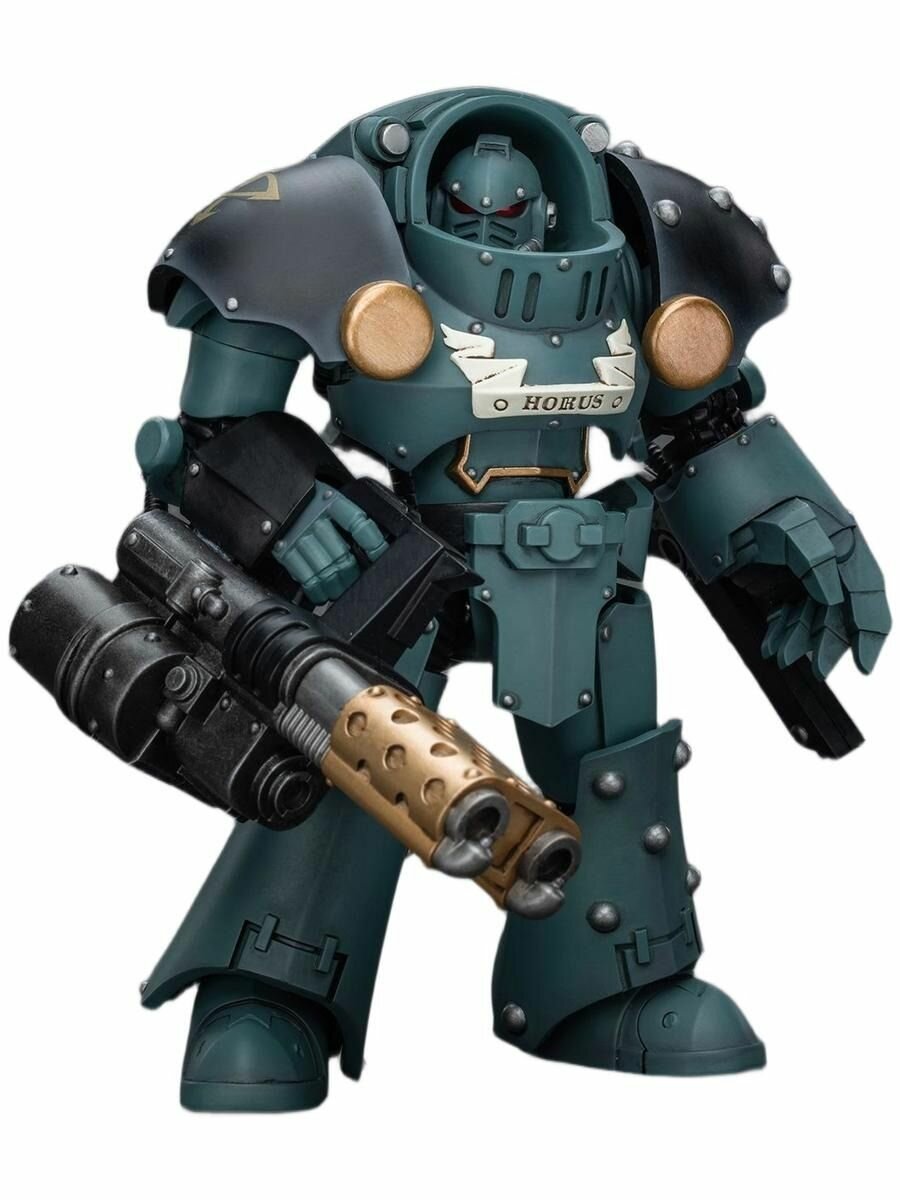 Подвижная фигурка JOYTOY Warhammer 30K Sons Of Horus Tartaros Terminator Squad Terminator With Heavy Flamer Chainfist коллекция игрушек