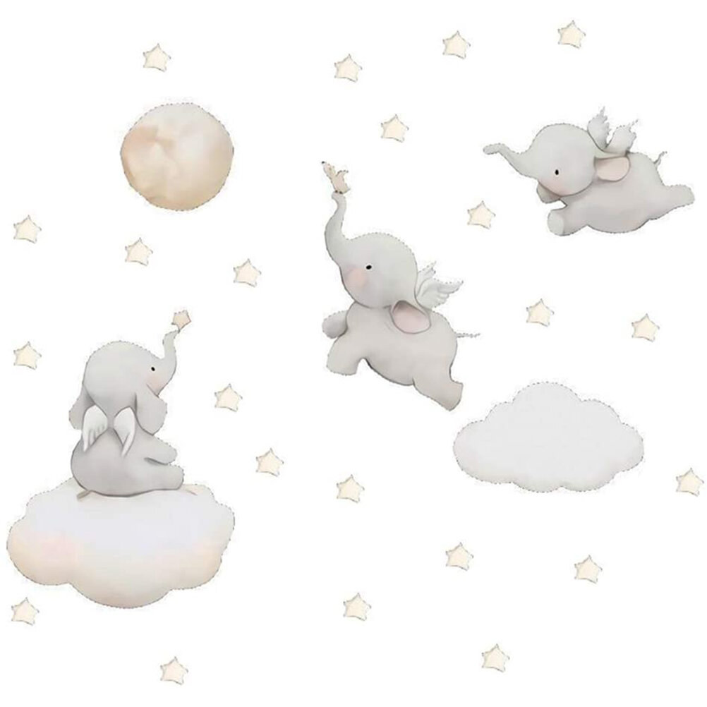 Прекрасная этикетка, наклейки на стену со слоном для детей, самоклеящиеся наклейки на стену из ПВХ, наклейки на стены дома, декор
