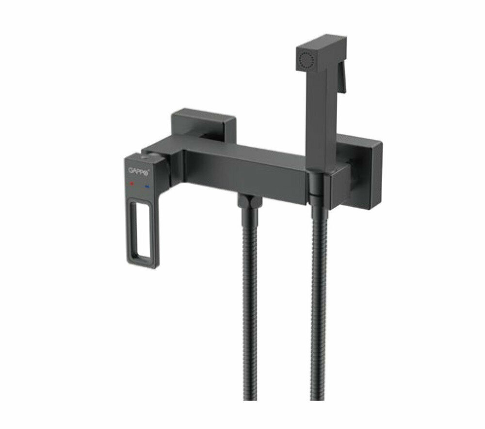 Гигиенический душ с настенным смесителем GAPPO Futura G2017-6 черный матовый