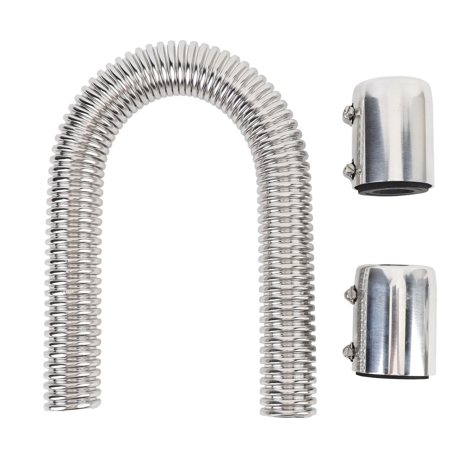 Комплект шлангов системы охлаждения радиатора из нержавеющей стали длиной 24 дюйма, гибкий и эффективный, для труб диаметром 1 3/4 дюйма, 1/2 дюйма, 1/4 дюйма, серебристый.