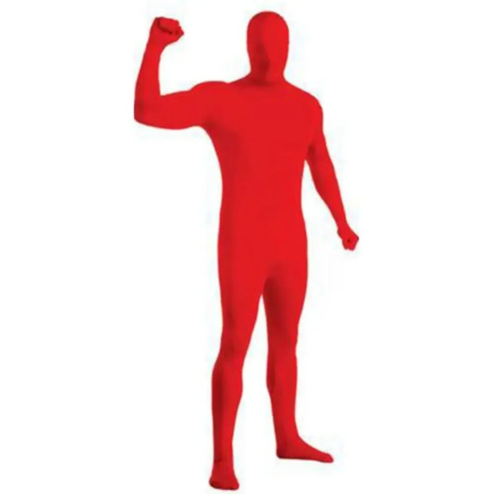 Детский и взрослый зентай костюм из полиэстера Красный, M, Red