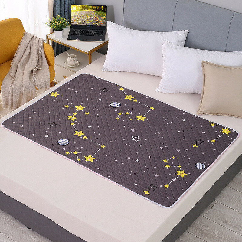 Triangle lattice pattern waterproof bed pad with cotton absorbent mattress for home use and bedwetting care