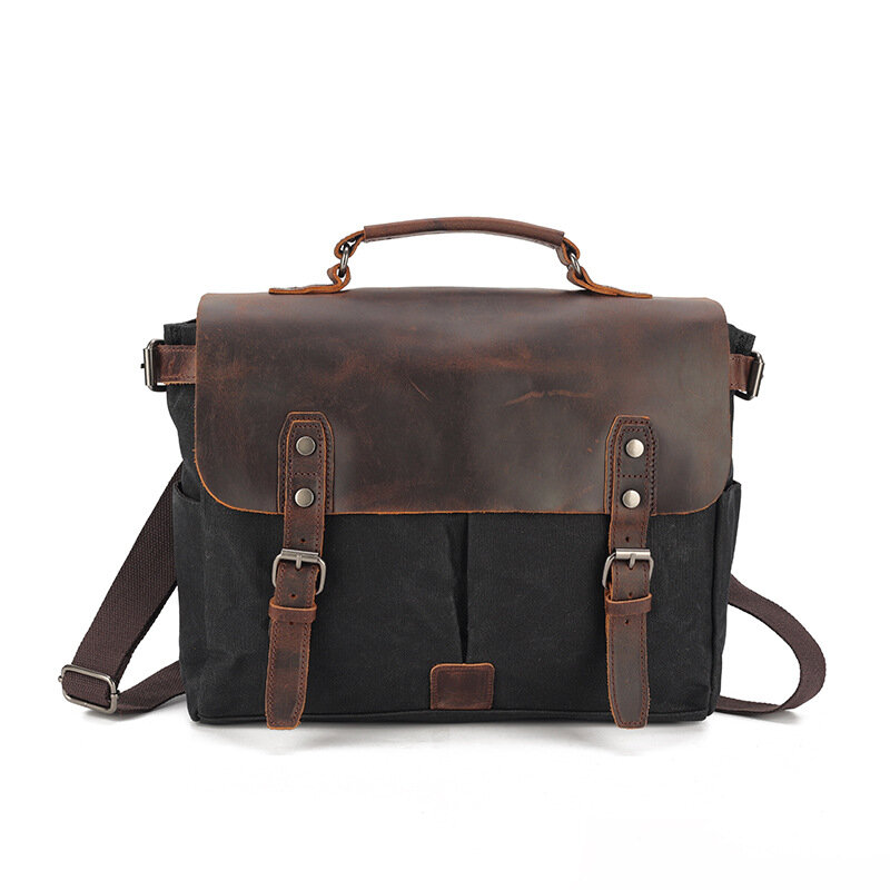 Мужская сумка-мессенджер, трансграничная ретро-вощеная холщовая сумка с сумкой Crazy Horse, мужская сумка через плечо, портфель, оптовая продажа