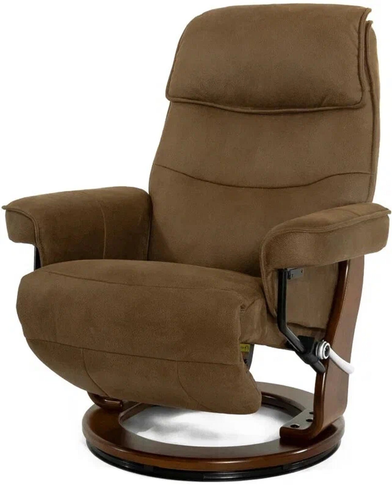 Кресло реклайнер FALTO Rio (встроенная подножка, искусственный нубук, коричневый)