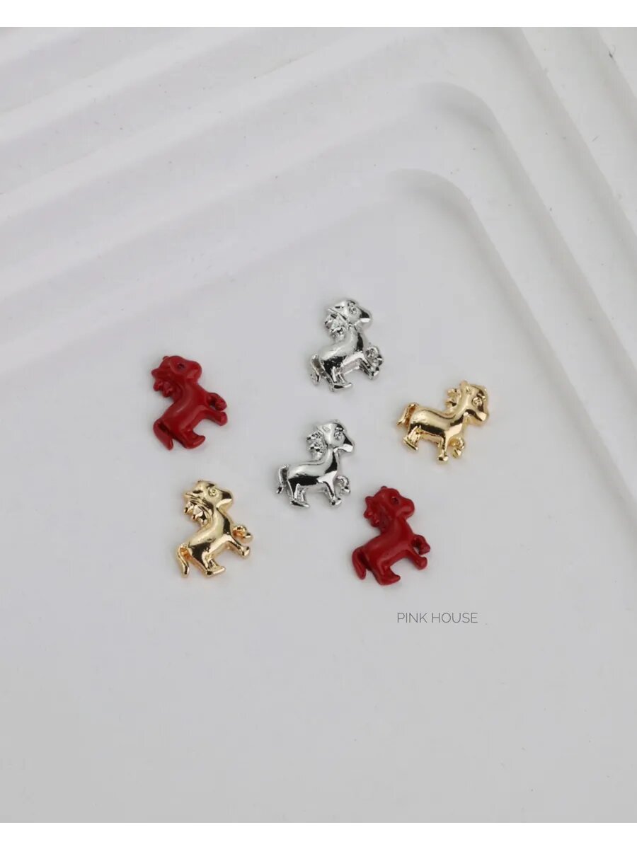 Дизайн для ногтей фигурки для маникюра Новогодние Лошадь Подковы Кони Пони