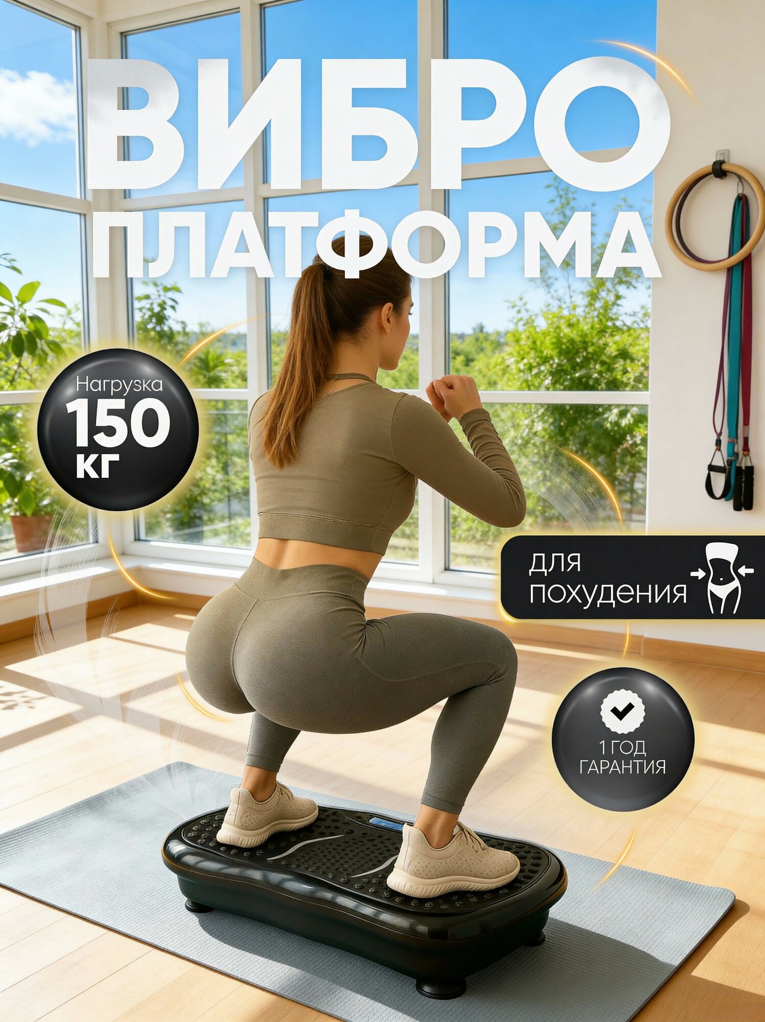 Виброплатформа-массажер, с Bluetooth, 3D-вибрация, для похудения