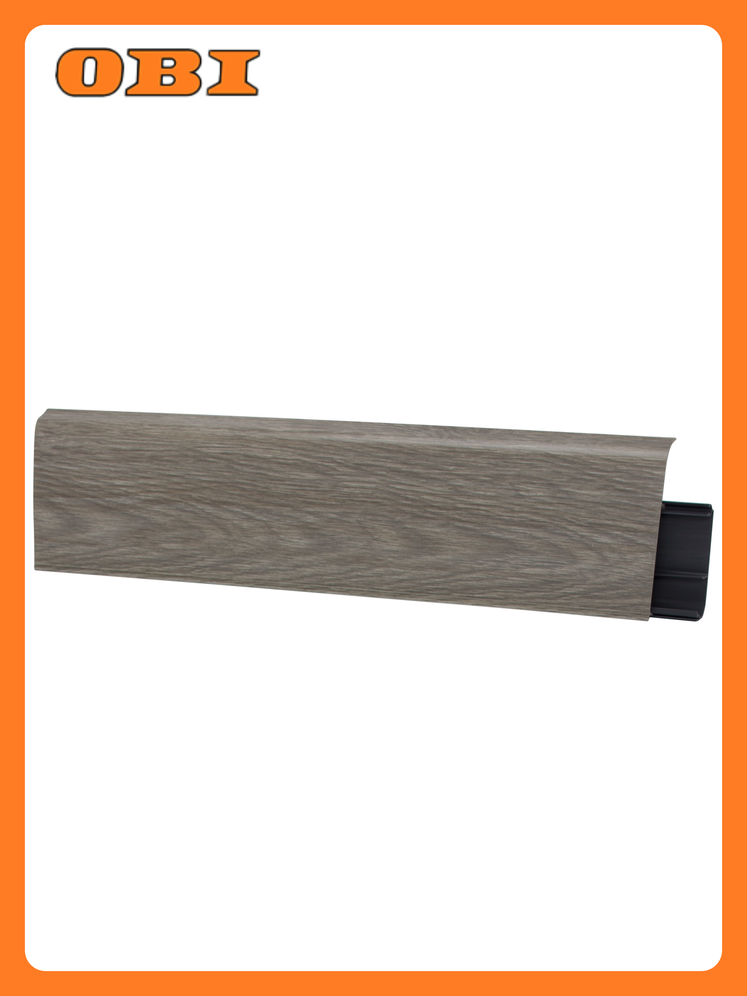 Плинтус напольный ПВХ Salag LIMA, высота 72 мм, длина 2500 мм, Дуб Кембридж, серый, кабель-канал, матовая поверхность