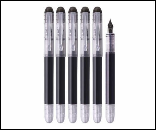 Перьевые ручки 6 штук черные Snowhite Большой объём заправленных чернил одноразовые для рисования, зенарта, каллиграфии, школы