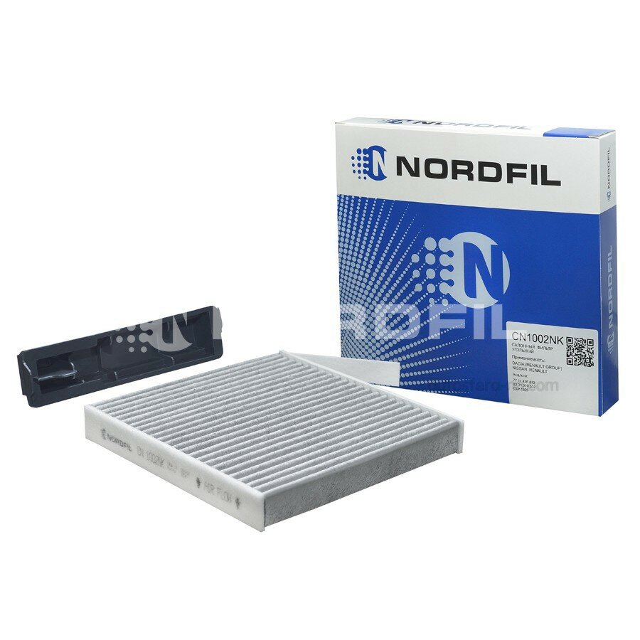 NORDFIL CN1002NK Фильтр салона угольный (фильтроэлемент + крышка) для LADA Largus / RENAULT Clio III Duster I Logan