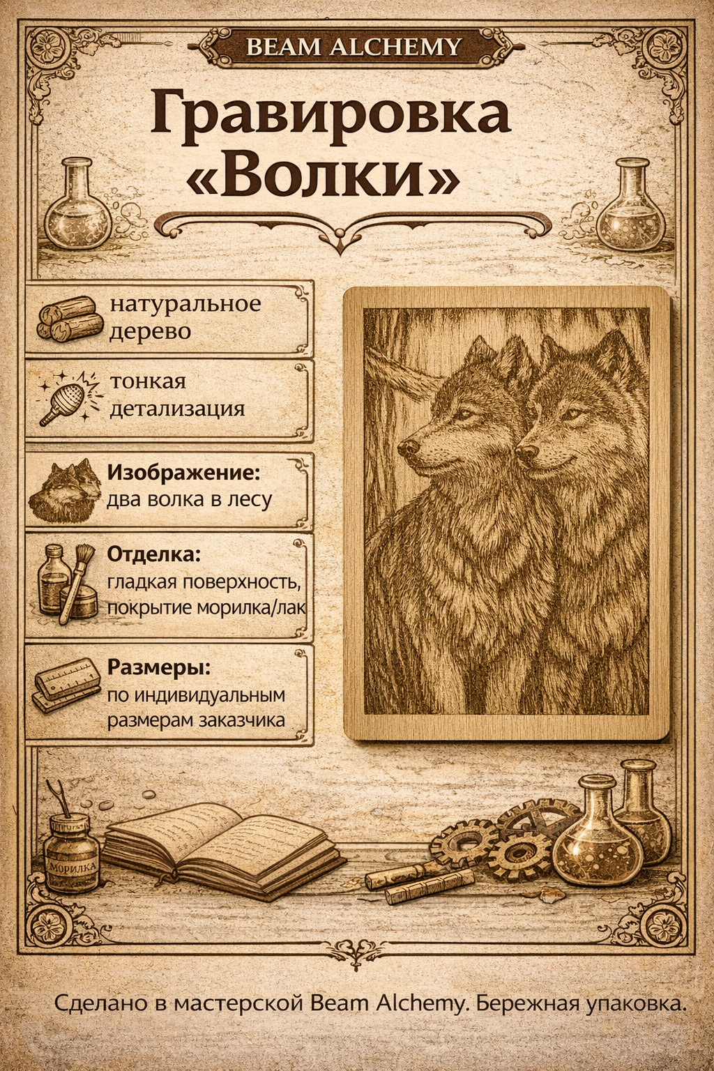 Табличка с гравировкой картины