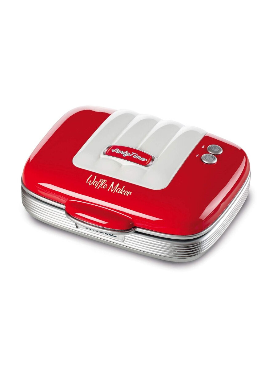 Вафельница Ariete 1973/00 Party Time красная, электрическая для бельгийских и венских вафель, антипригарное покрытие, мощность 700 Вт