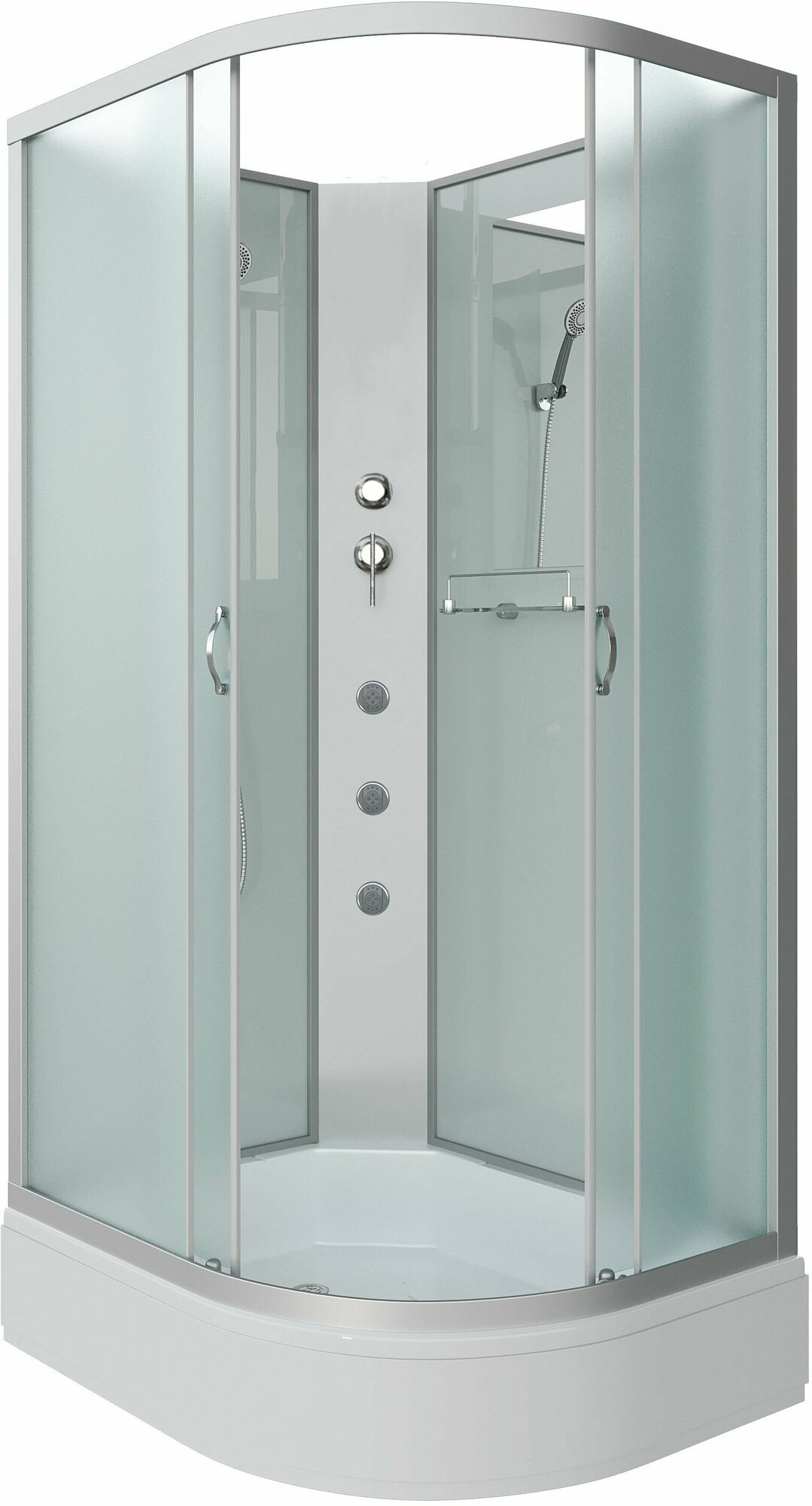 Душевая кабина с гидромассажем Niagara NG-33974-14LBKG (900х700х2150) средний поддон (26см) стекло матовое