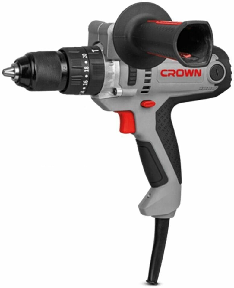 Шуруповёрт Crown CT10152F, сетевой, ударный, двухскоростной, с фонарём