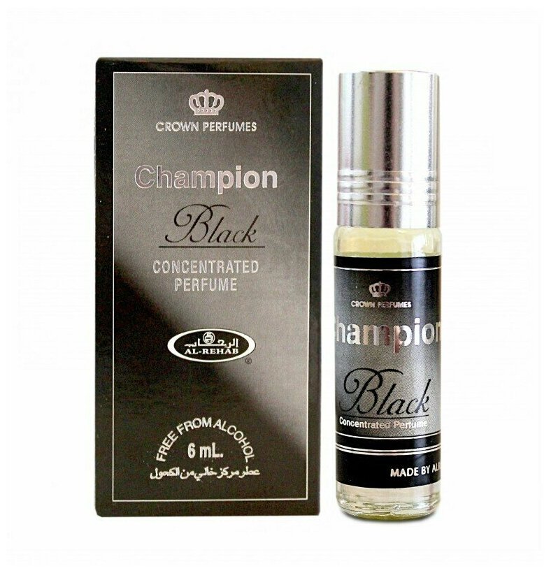 Al-Rehab Мужские масляные арабские духи чемпион блэк /Аль-Рехаб/ Concentrated Perfume CHAMPION BLACK6 мл.