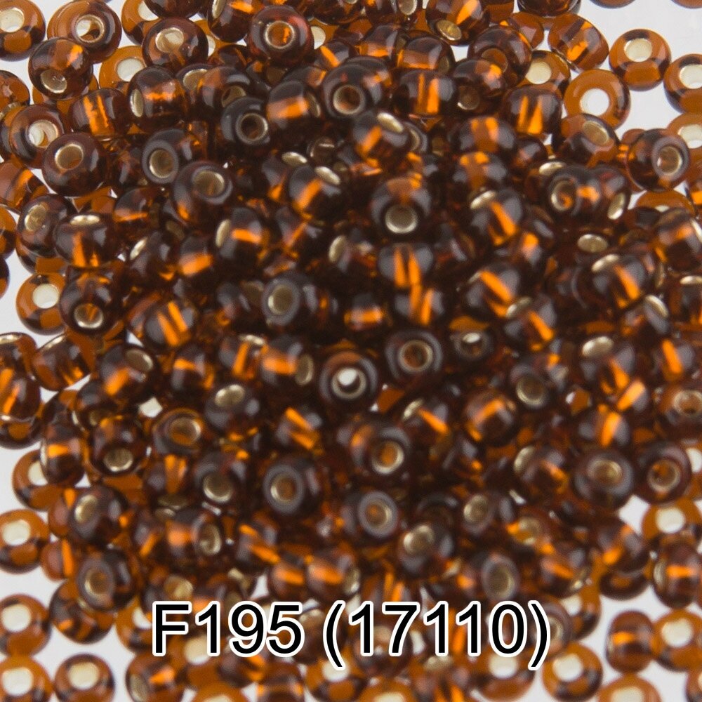 Круглый 6 10/0 2.3 мм 50 г 1-й сорт F195 т. янтарный ( 17110 )