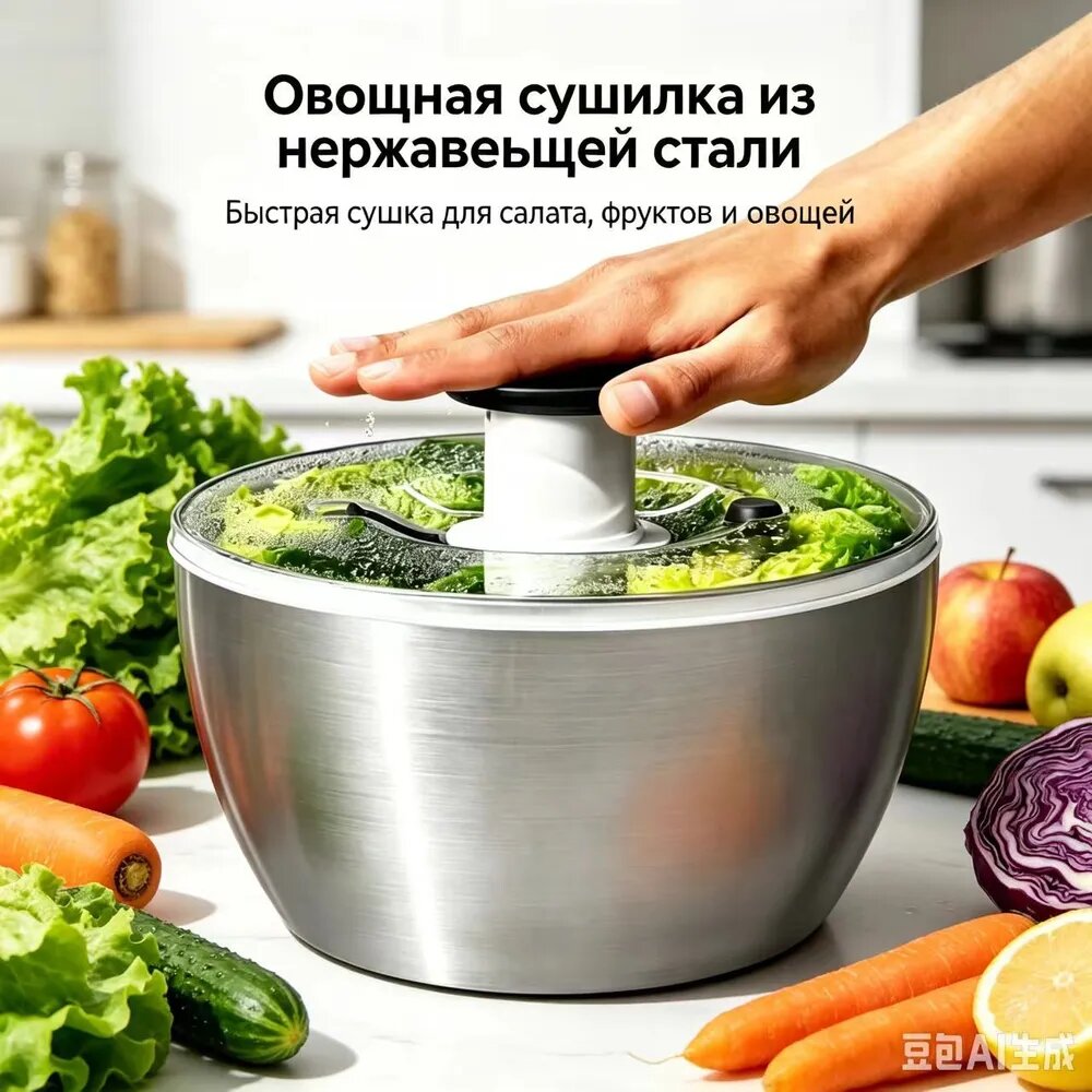 Сушилка для салата, зелени 1 ярус, 6 л