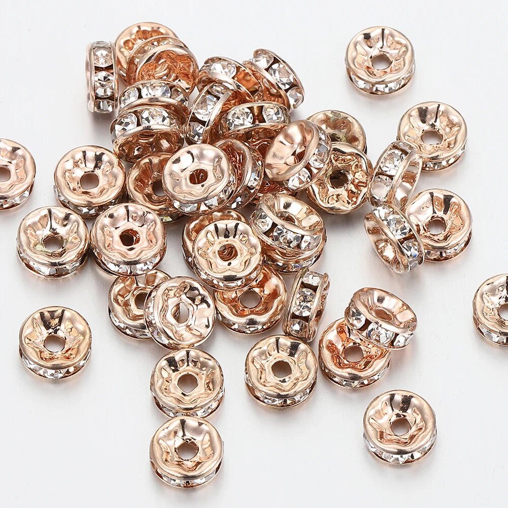 Бусины-крышечки Rose gold 4 мм, 100 шт