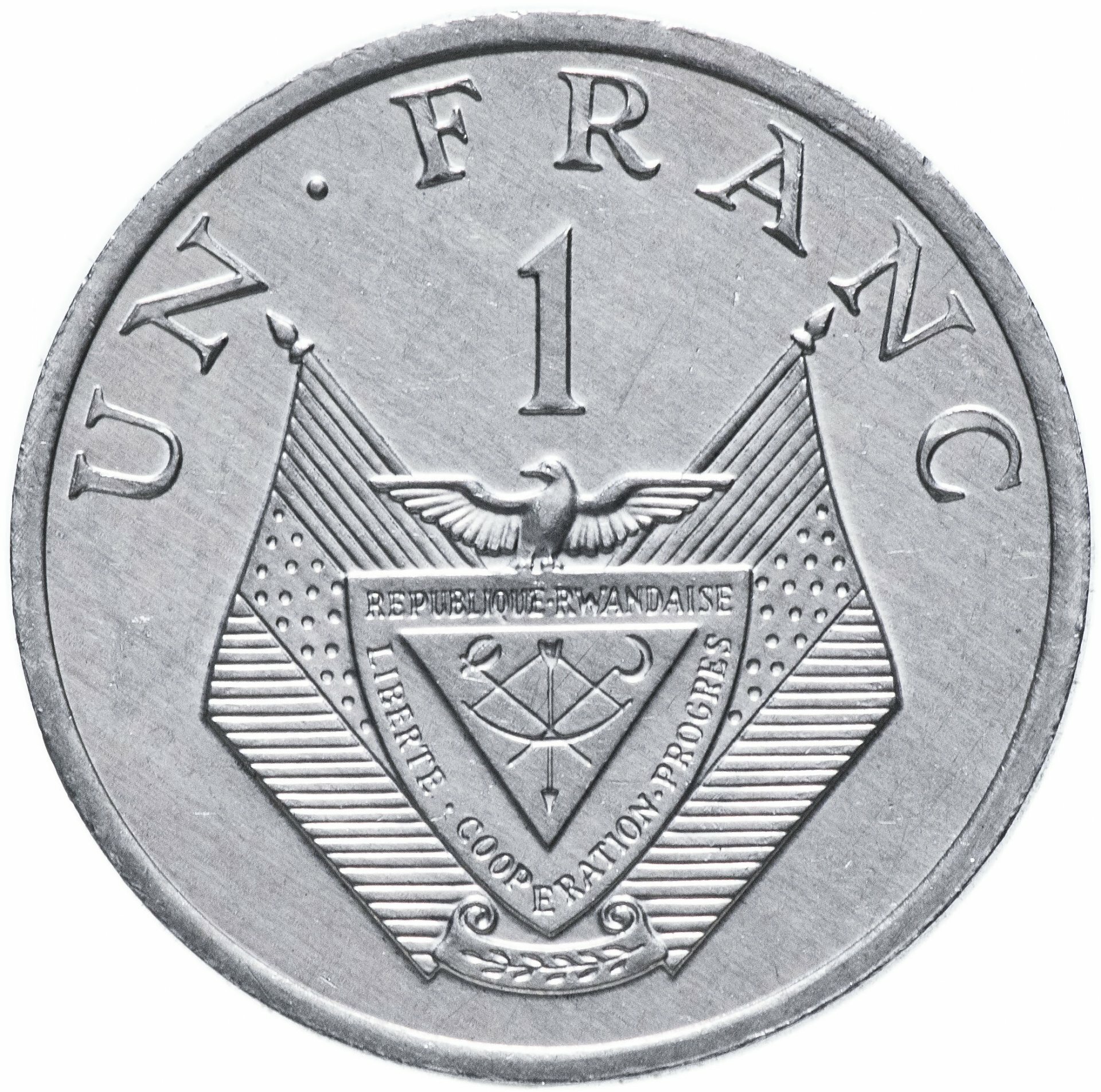 Руанда 1 франк 1985, Алюминий, в сохранности UNC