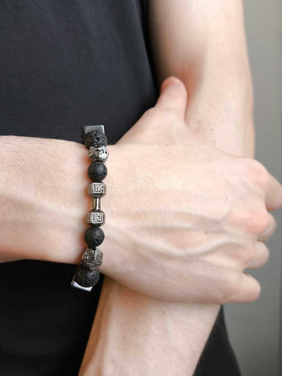 Браслет, вулканит, гематит