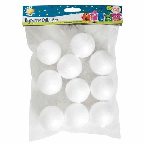Набор форм docrafts "Шар", из пенопласта, белые, диаметр 4,5 см, 10 шт