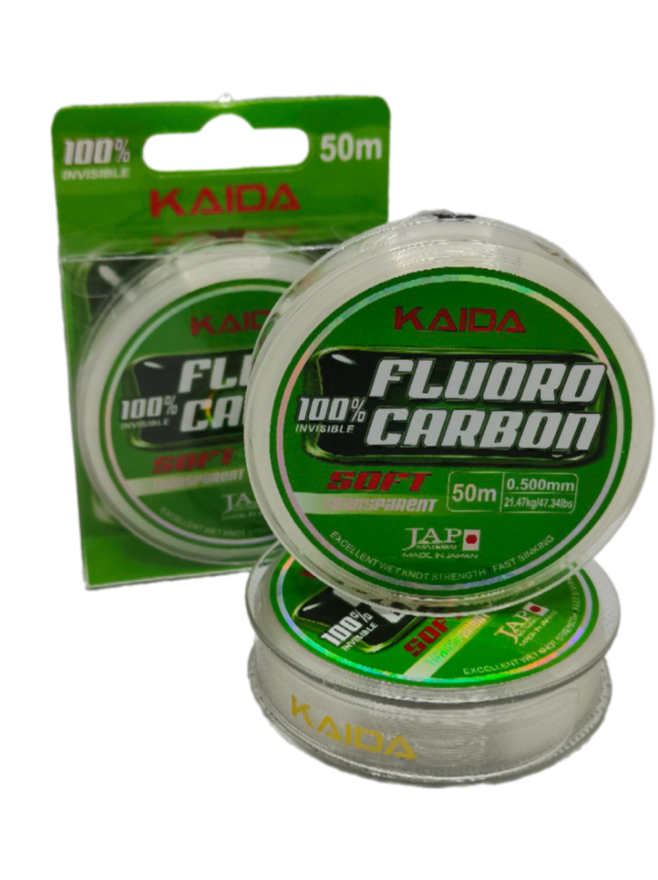 Леска поводковая fluorocarbon каида 50м 0.50мм 21.47 кг FCS