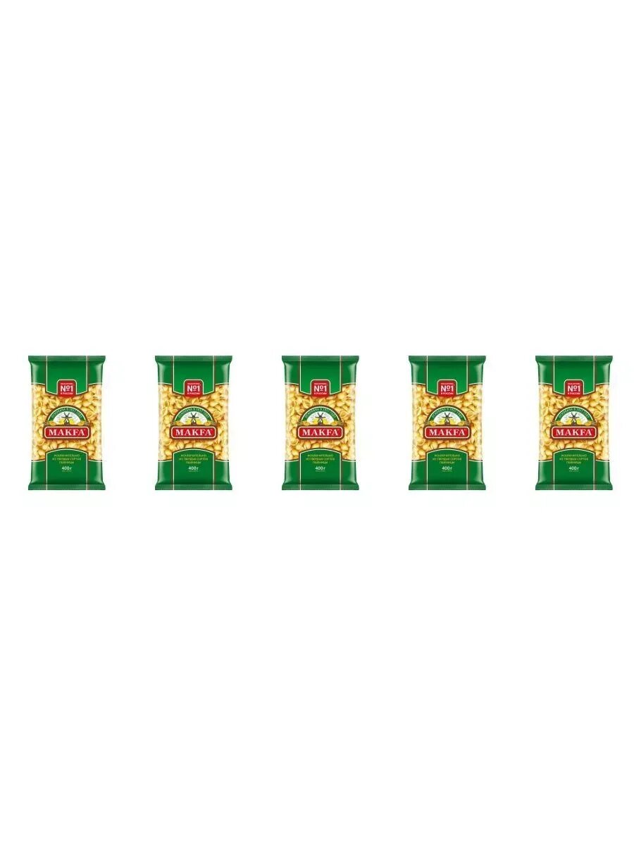 Макаронные изделия Макфа ракушки, 400 г/5уп