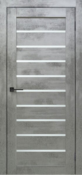 Межкомнатная Дверь Verda X-2 Бетон Светлый со Стеклом Сатинат 2000х800мм (Полотно 1шт) / Верда.
