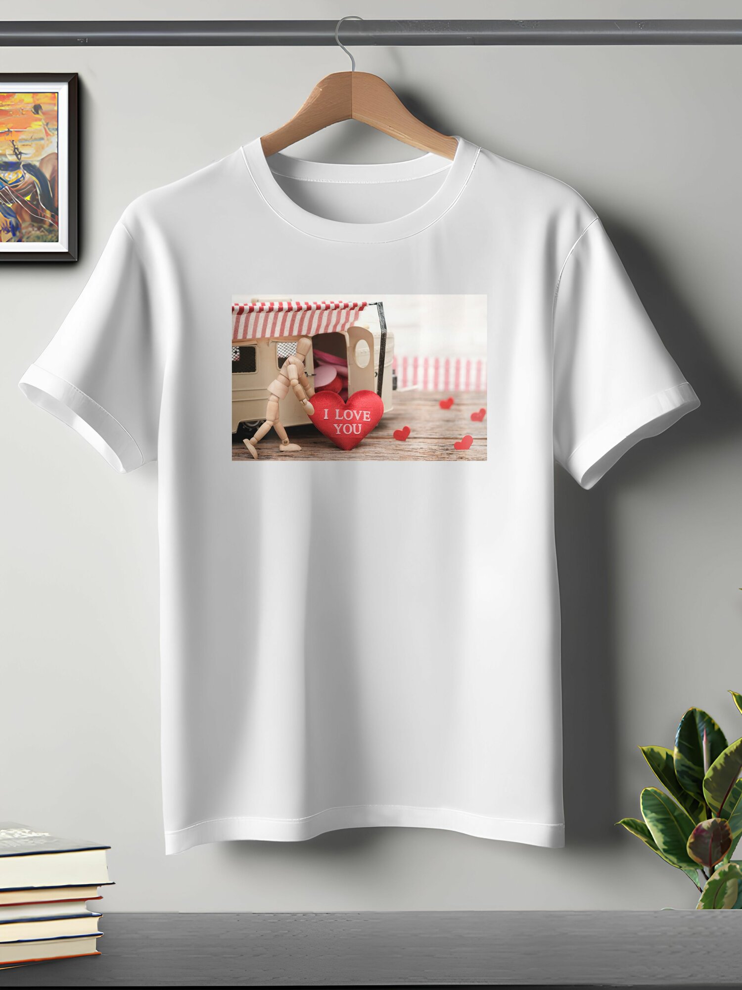 Футболка  Детская ONEQ 164 (14-15) размер с принтом День Святого Валентина, белая