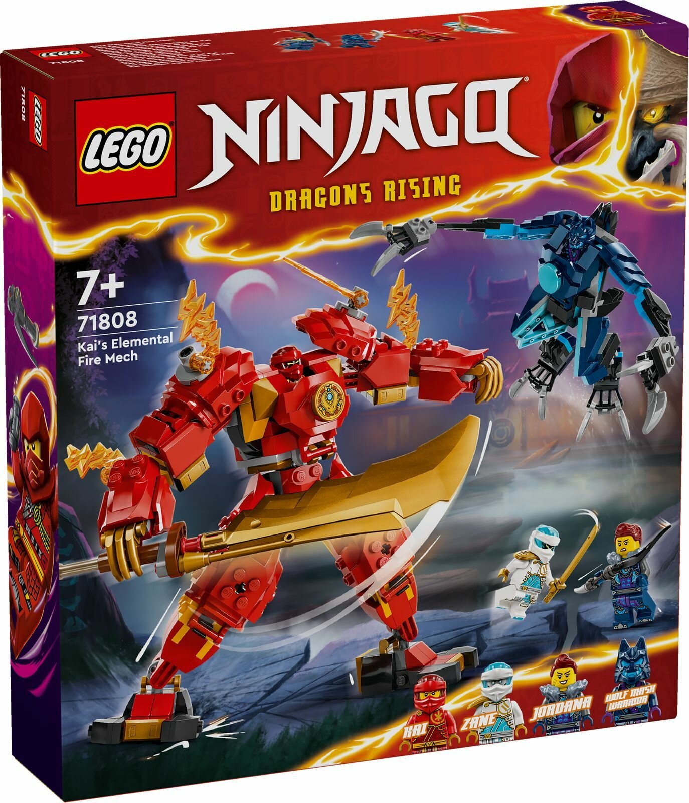 Конструктор LEGO Ninjago Элементальный огненный механизм Кая, 322 деталей, возраст от 7+, 71808 огненный Кай для детей