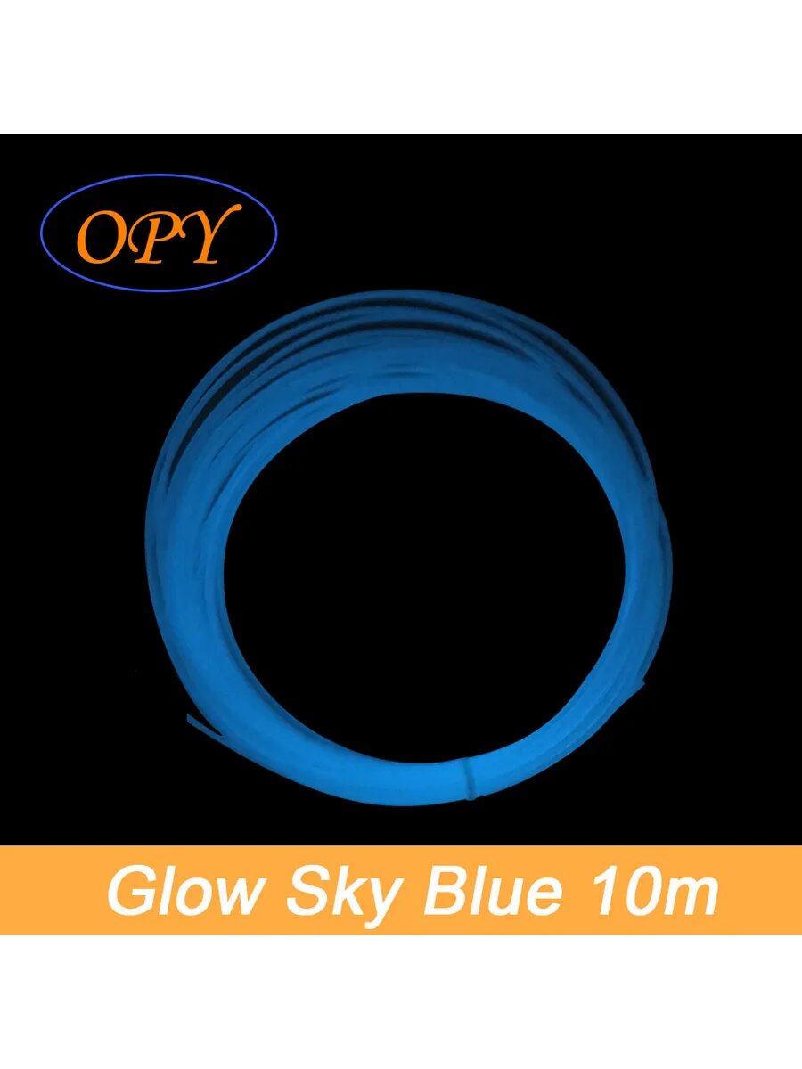 Пластик для 3D-принтера Светящийся PLA 10м 1,75мм Небе-голу нить, светящаяся в темноте, обугливается под воздействи сол