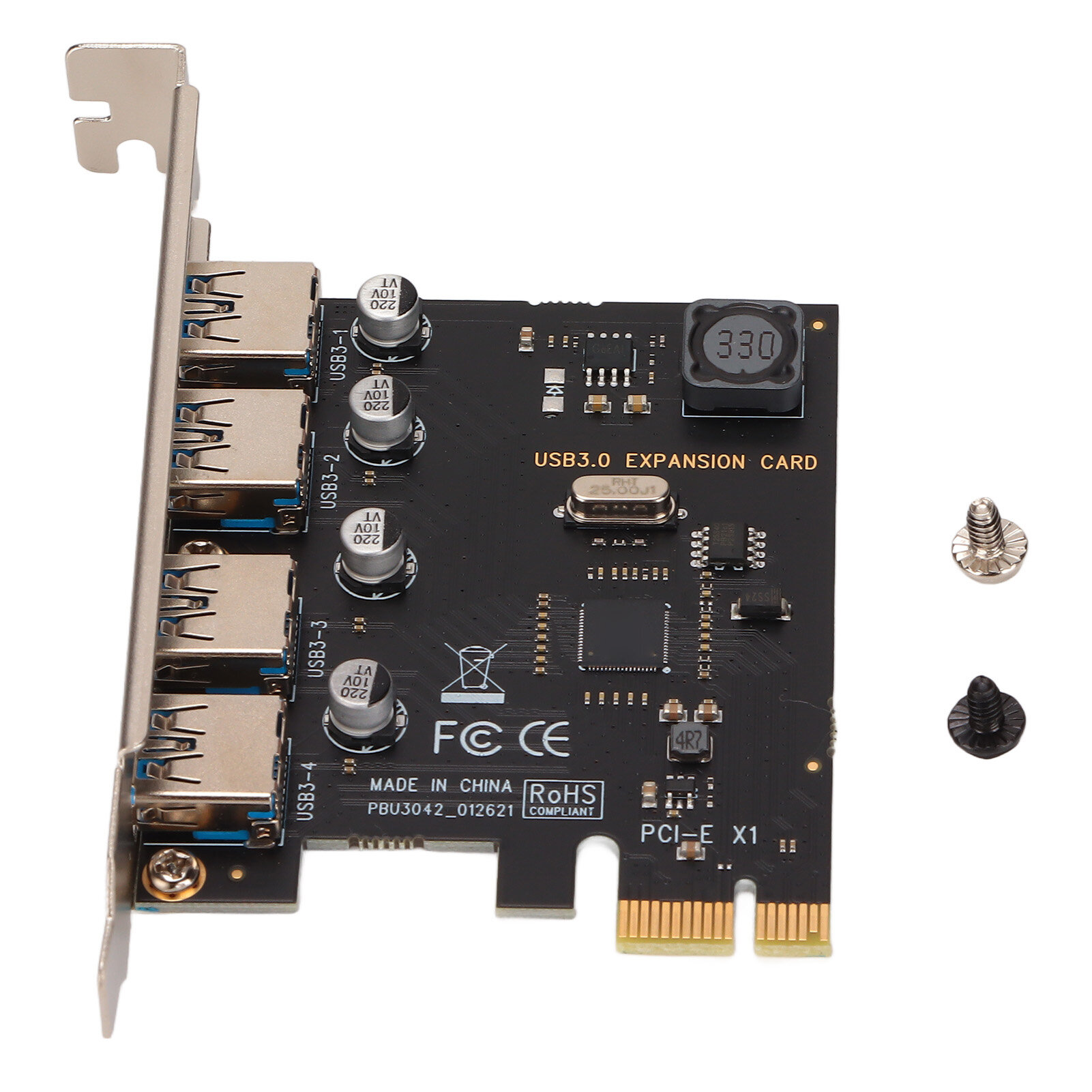 Плата расширения PCI E на USB 3.0, 4 порта, высокоскоростная передача данных 5 Гбит/с, USB 3.0 без помех