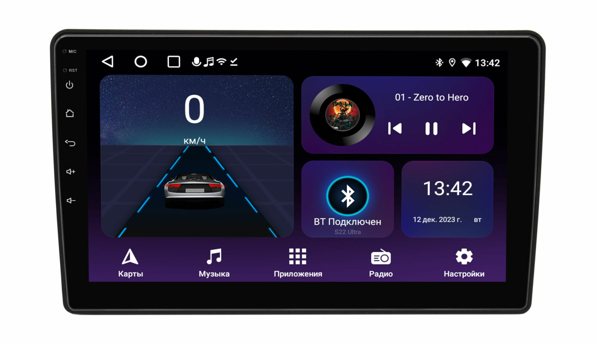 Магнитола Mitsubishi L200 2019+ / 9 дюймов, 2/64GB, 4 ядра, Wi-Fi, Android 9 / Wide Media