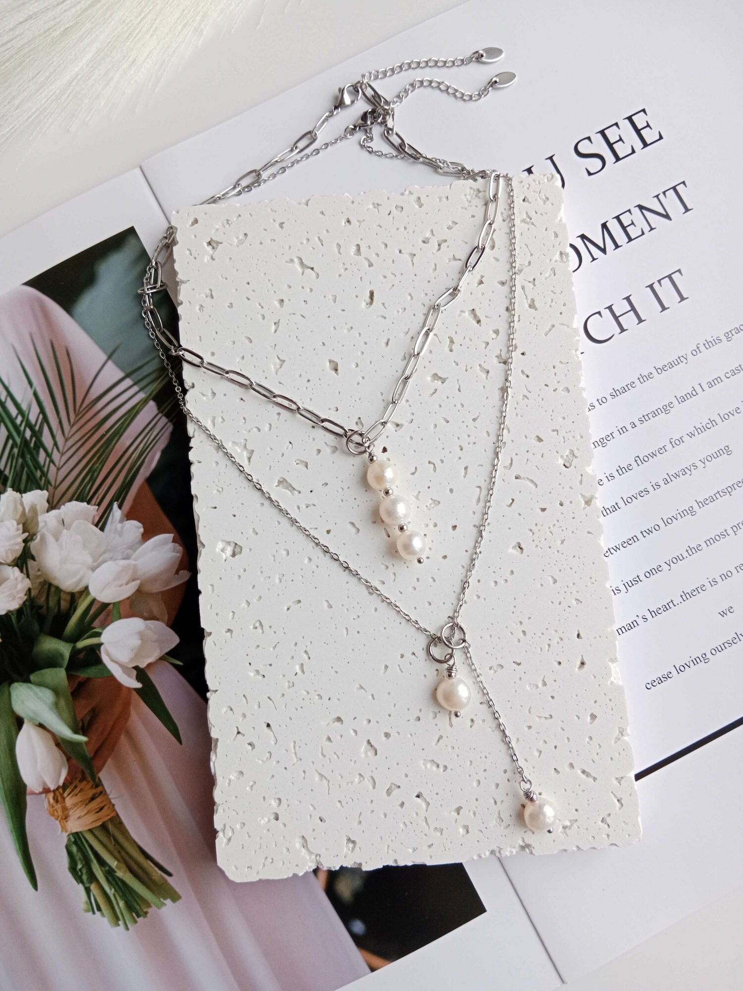 Колье, жемчуг культивированный