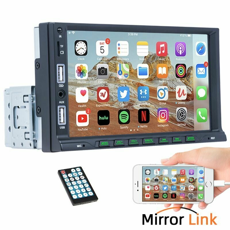 Центральный мультимедийный 7 дюйм 1 Din MP5 Bluetooth Mirrorlink USB /AUX/ TF Автомобильное радио