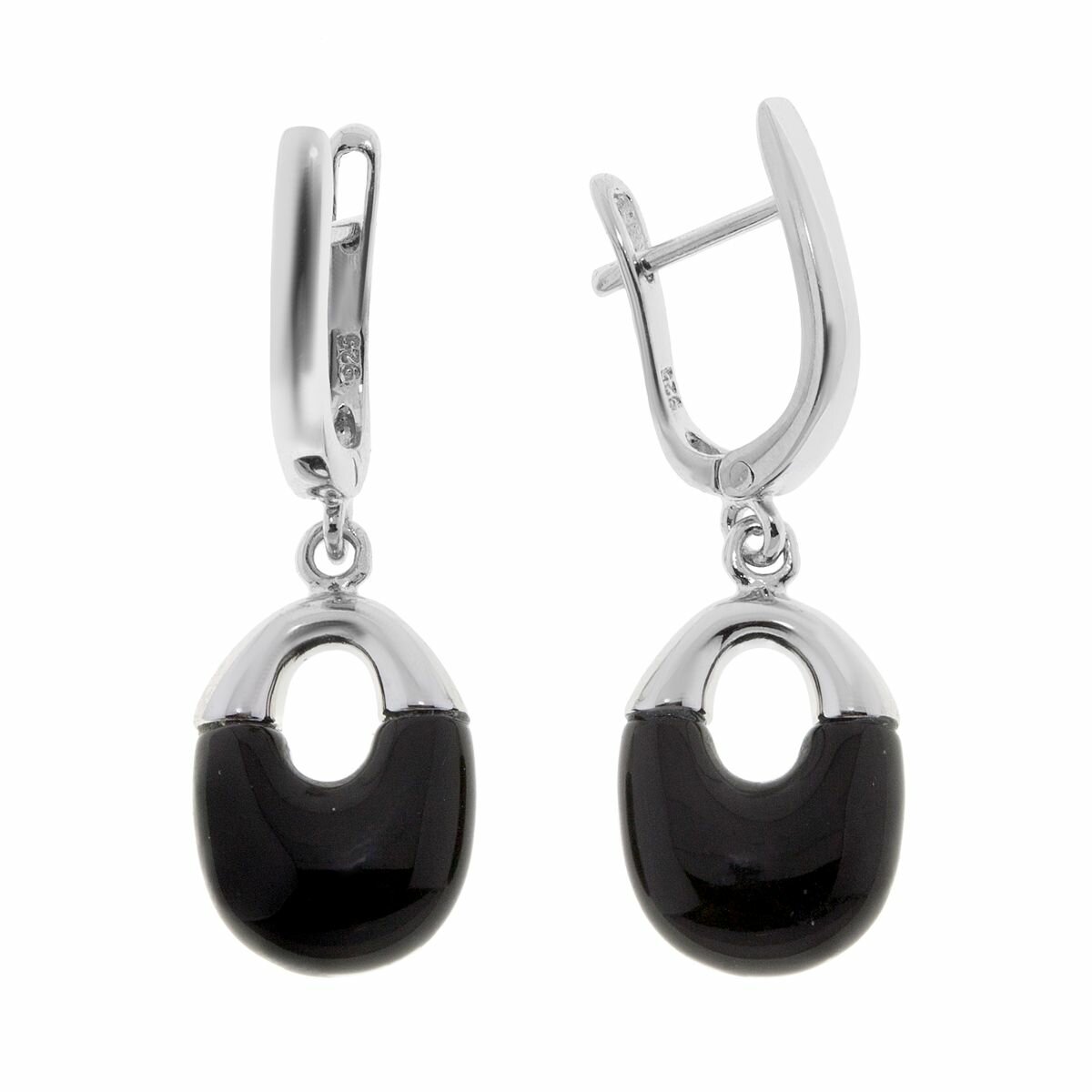 Серьги, серебро, 925 проба, родирование