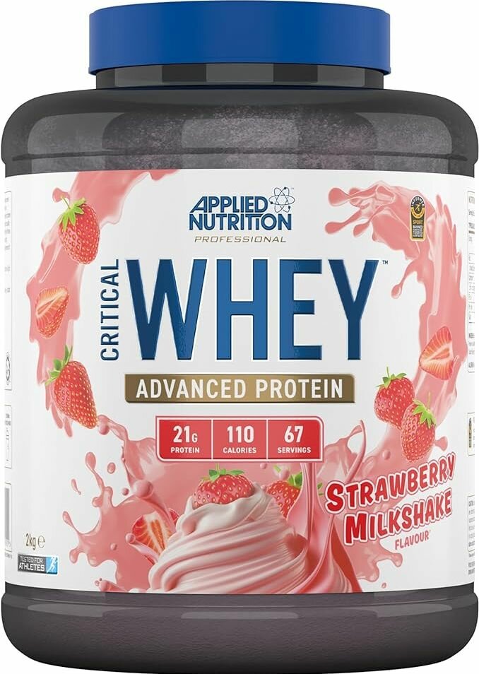 Сывороточный протеин Апплайн Нутришн критикал ВЭЙ Клубничный молочный коктейль 2000 гр / Applied Nutrition CRITICAL Whey Strawberry Milkshake 2000g