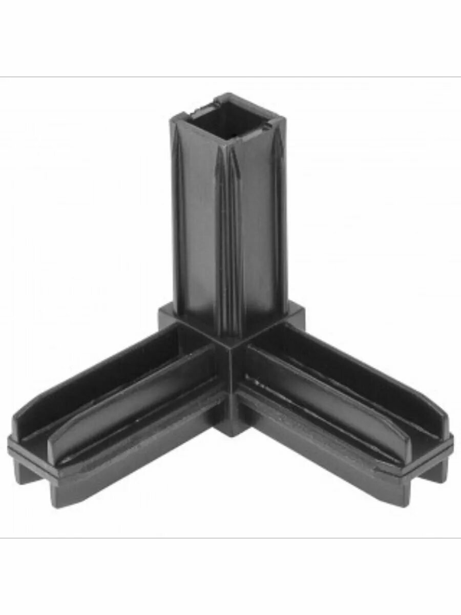 Соединитель профильной трубы из ABS-пластика 20x20 черный, 8 шт./уп. — фото 1