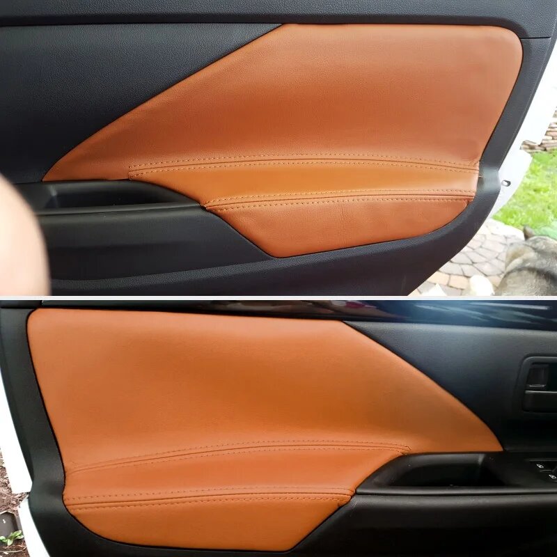 Кожаные накладки на дверные панели Brown, Mitsubishi Outlander 2014-2018, 4 шт.