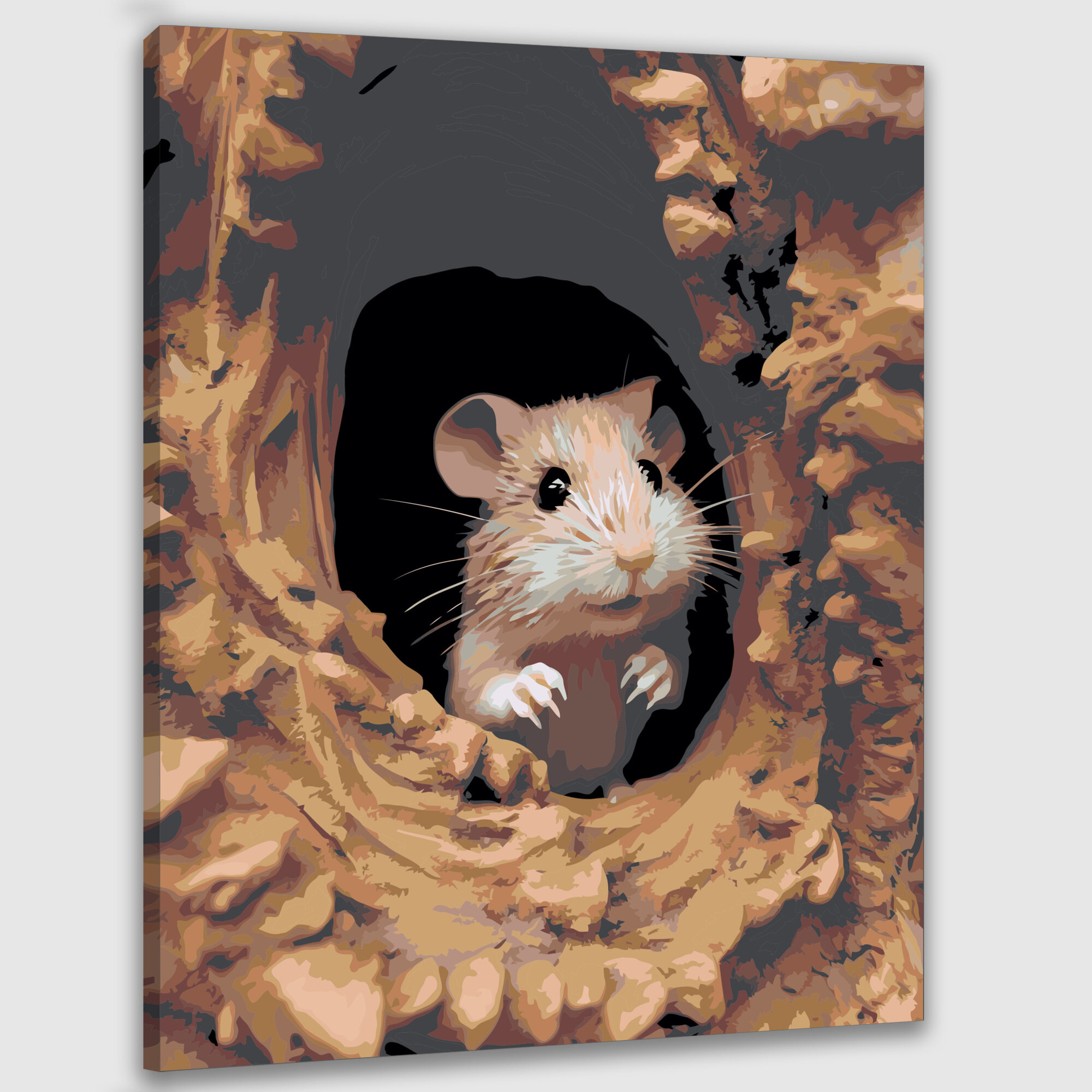 Картина по номерам 40x50 см, глина, скульптура, хомячок, лапки, миниатюрный мир, материалы, шедевр, детали, текстуры