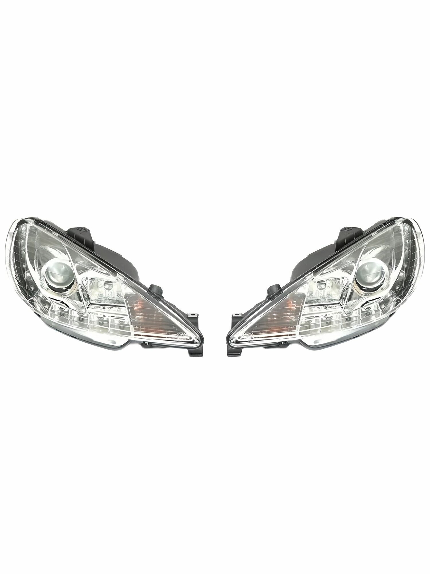 Фары тюнинг с линзами и ДХО для Peugeot 206, пара