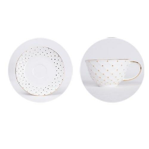 Court Pearl Pattern Gold Point Coffee Cup And Saucer Coffee Cup Set Tea Cup Set Drinkware|Coffee Cup & Saucer Sets