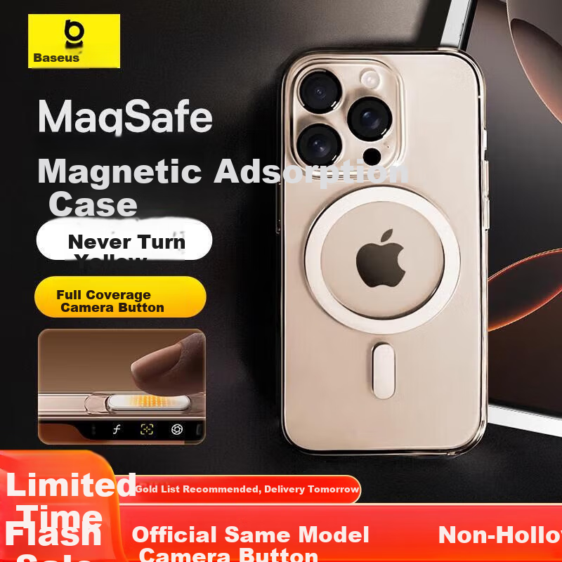 Baseus Official Touch Control Button iPhone 16 Pro Case Apple 16 Pro Protective Cover Magnetic Adsorption Case Ultra-thin Magsafe Charging Anti-drop Full Coverage High-end