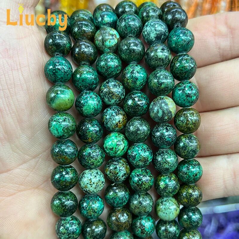 Африканские бирюзовые бусины из камня 4/6/8/10/12 мм, 15 дюймов 10mm-about 36pcs